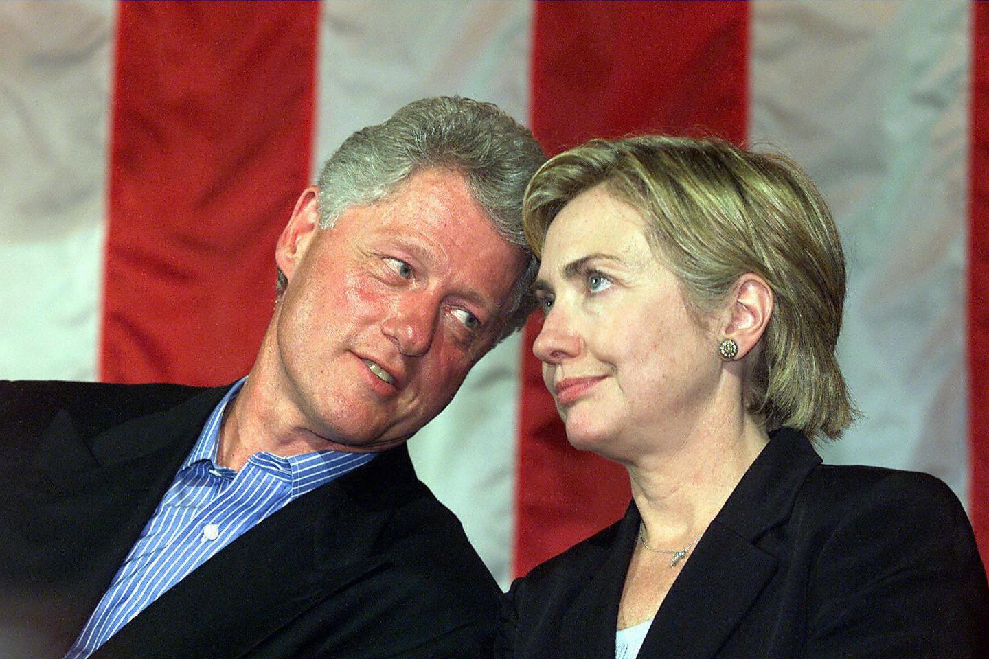 Bill Clinton and his wife Hillary Clinton.