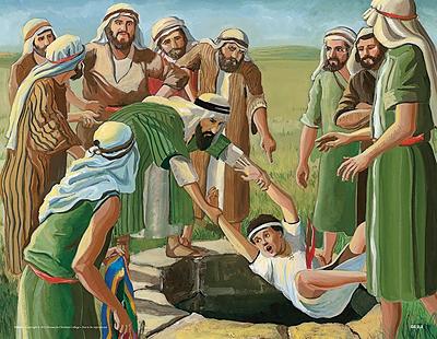 Joseph getting thrown into pit.