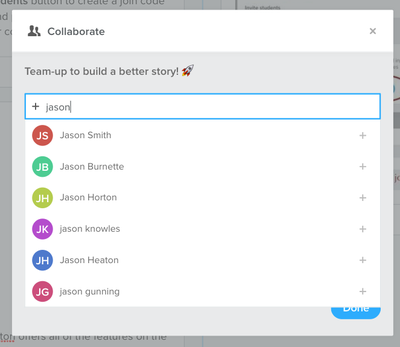 To collaborate, select the collaborate button at the top of your Sutori ...