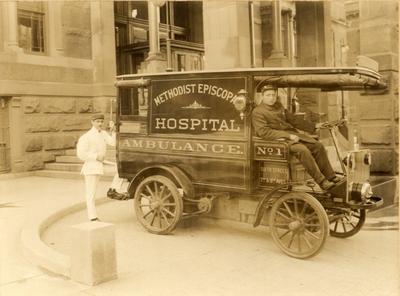 The first motor powered (electric) ambulance saw service in Chicago, IL ...
