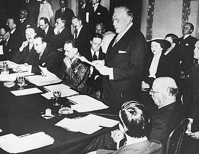 This is a picture of U.S. representative Myron C. Taylor giving a ...