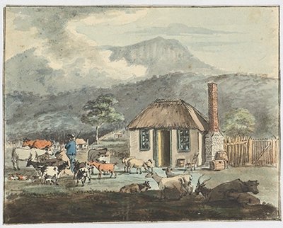 A cottage in early Hobart, 1806