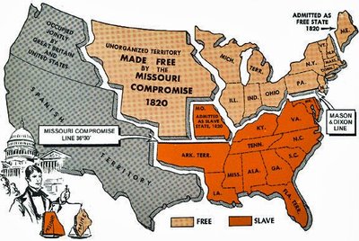 This Map shows the base of the Missouri Compromise and what states were ...