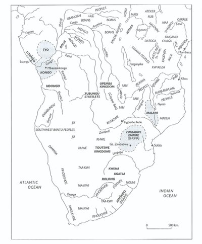Peoples, states and cities in the southern half of Africa, ca .1400