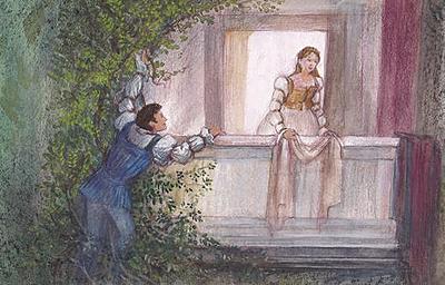 The famous balcony scene. It is here we learn that are not allowed to ...