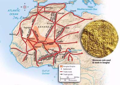 Songhai became more powerful due to trade across the Sahara.