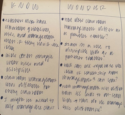 Know, Wonder, Learn chart for the week of August 24th on Conscious ...