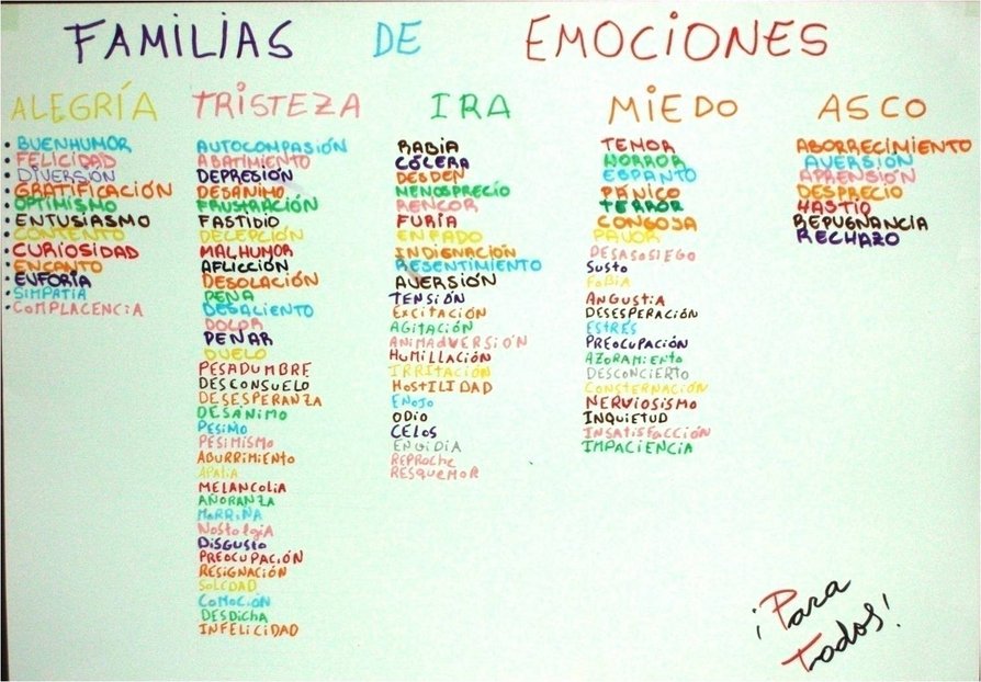 LAS FAMILIAS DE EMOCIONES