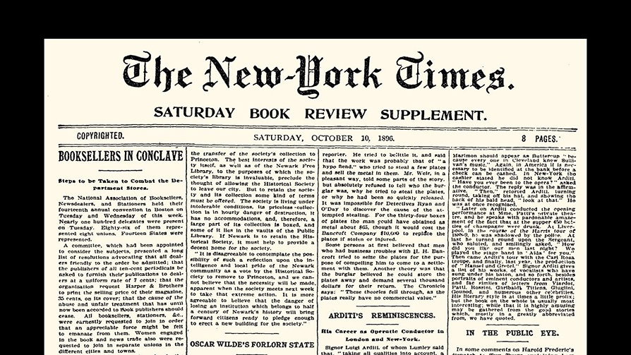 1896 - The first edition of New York Times Magazine