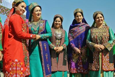 Turkmenistan Muslims in their traditional dress