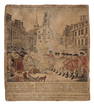 Paul Revere — The Bloody Massacre (1770) Museum of Fine Arts, Boston.