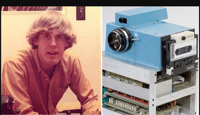 Steven Sasson with the first digital camera