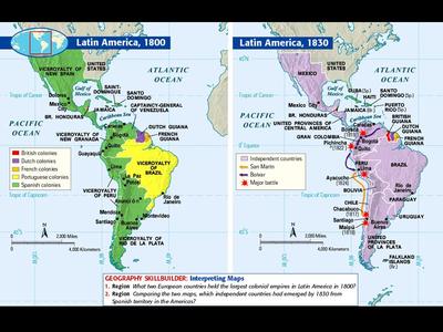 Latin America Independence Map, https://www.thinglink.com/scene ...