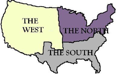 The United States was divided into 3 parts based in peoples ideas and ...