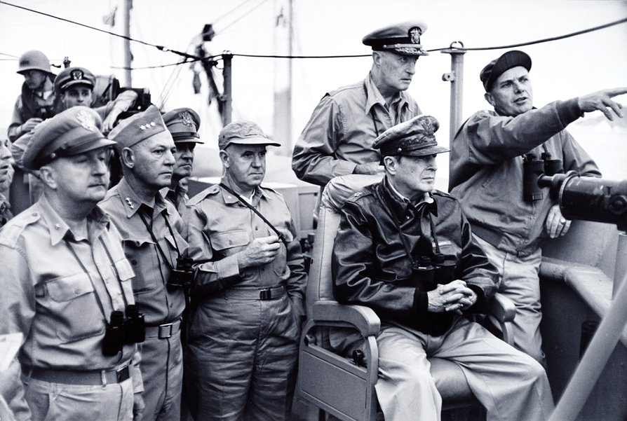 General Douglas MacArthur Surrounded by the Commanders of the Military ...
