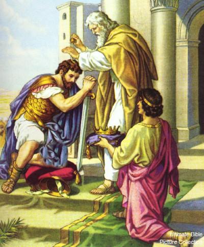 David being crowned as king of Israel.