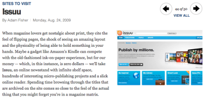 In 2009, Time Magazine includes issuu in their ranking of the “50 Best ...