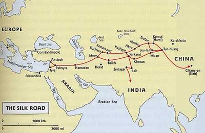 The silk road was controlled by tang, and trade routes
