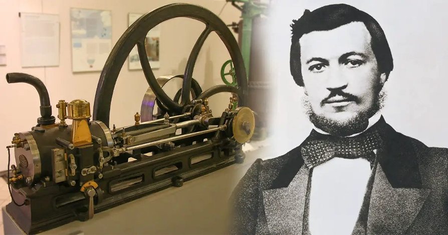 Nikolaus Otto, diseña el motor de cuatro tiempos, a gasolina, marcando ...