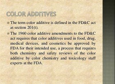 Color Additives Amendment (1960)
