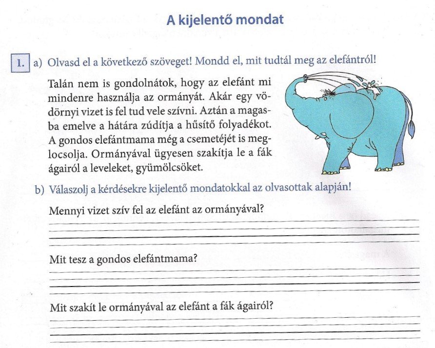 Munkafüzet 80. oldalán Válaszolj egész mondatokkal a kérdésekre!