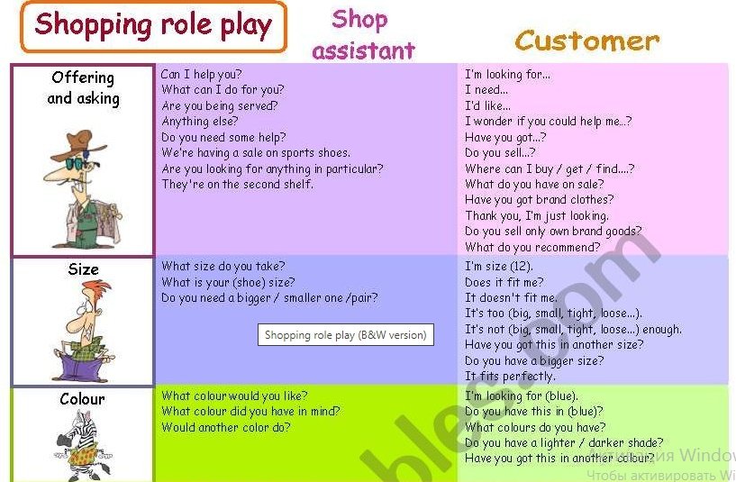 Shopping. Let's play the game!