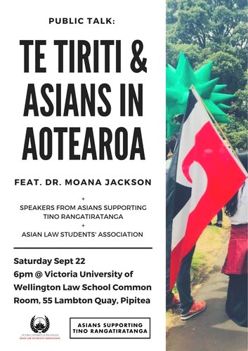 Poster for Te Tiriti and Asians in Aotearoa event where Dr. Moana ...