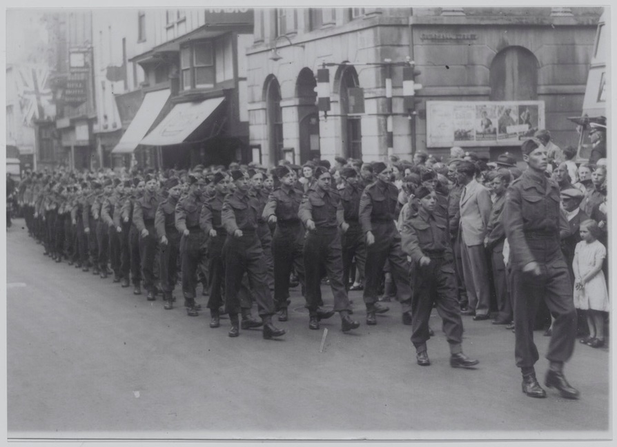 A copy of a photograph of A Company, 1st Cadet Battalion, The Buffs ...
