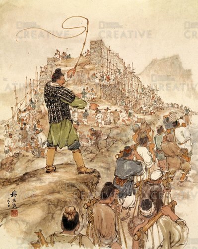 Slaves building the Great Wall of China, (Yang, n.d.).