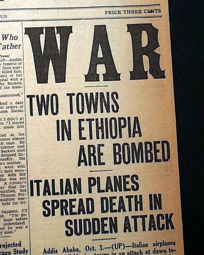 Italy invades Ethiopia [3 October 1935 to May 1936]