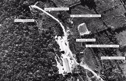 Photograph taken from the U2 plane showing a ballistic missile base in ...