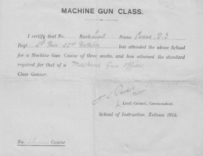 When Evans arrived in Egypt, he went to the School of Instruction in Zeitoun, 1915. He took a ...