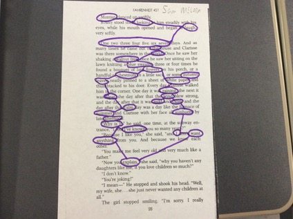 This is called Blackout Poetry, you take a book, Fahrenheit 451, and ...