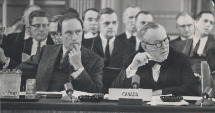 Pierre Trudeau and Prime Minister Lester Pearson in 1968