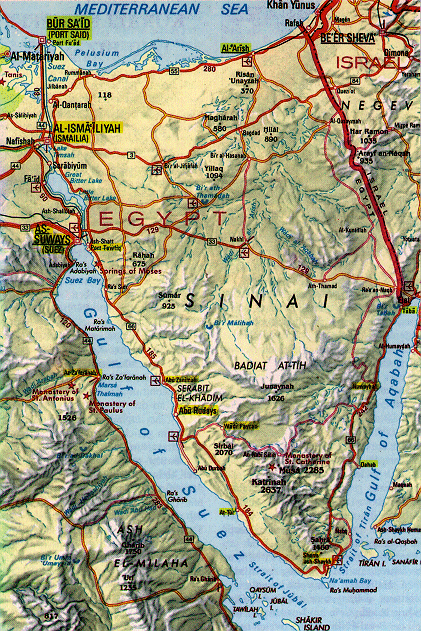This map shows roads around Egypt.