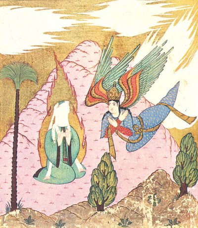 The archangel Gabriel relates the revelation of God to Muhammad, once ...
