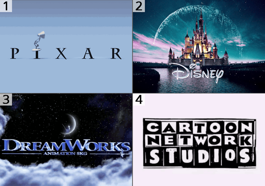 Match the cartoons to the famous animation studios