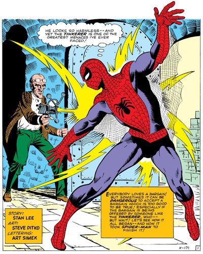 Script by Stan Lee. Art by Steve Ditko.