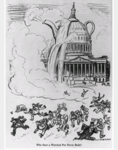 Political cartoon depicting the Teapot Dome Scandal.