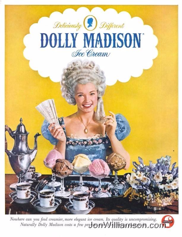 Dolly Madison's Ice Cream Parlor Advertisement