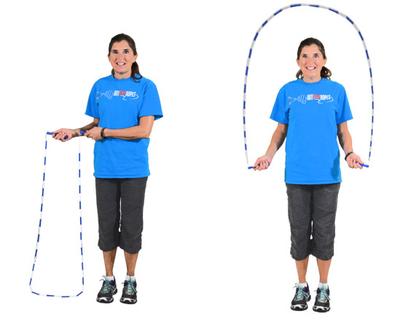 Twirl rope to left side Twirl rope to right side Jump over rope