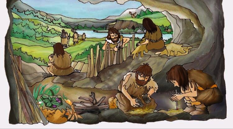 En el paleolitico se dedicaban a conseguir comida, tenian que cuidar del fuego, hacer ...