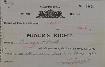 A Miner's Right replaced the weekly licence.