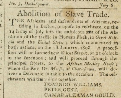 1807 Act Prohibiting Importation of Slaves