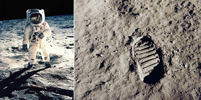 Then on ( July 20, 1969 at 9:56 CDT ), Neil set his foot on the Moon's ...