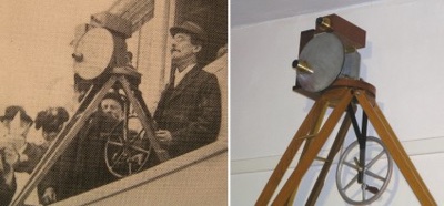 On the left is Birt Acres with the Paul-Acres Camera, and on the right ...