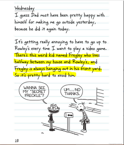 Then he talks about a kid that lives next to him, that's a bit weird ...