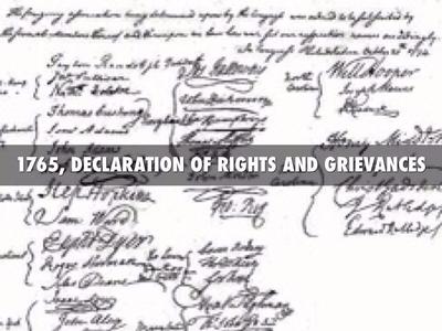 Declaration of Rights and Grievances, October 19, 1765
