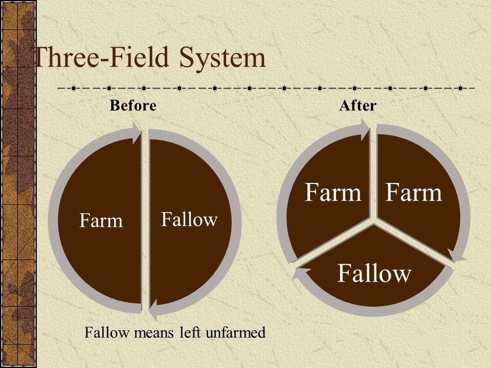During this time the 3 field system is developed. This shows how the ...