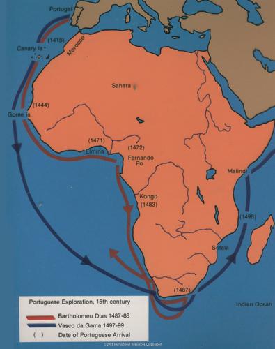 This is a map of Vasco da Gama's path!